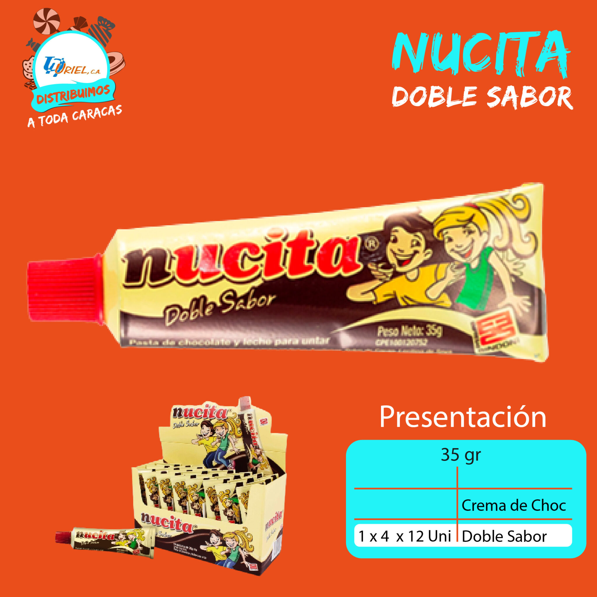 Nucita Tubo Crema y Doble Sabor - Distribuidora Uriel CA