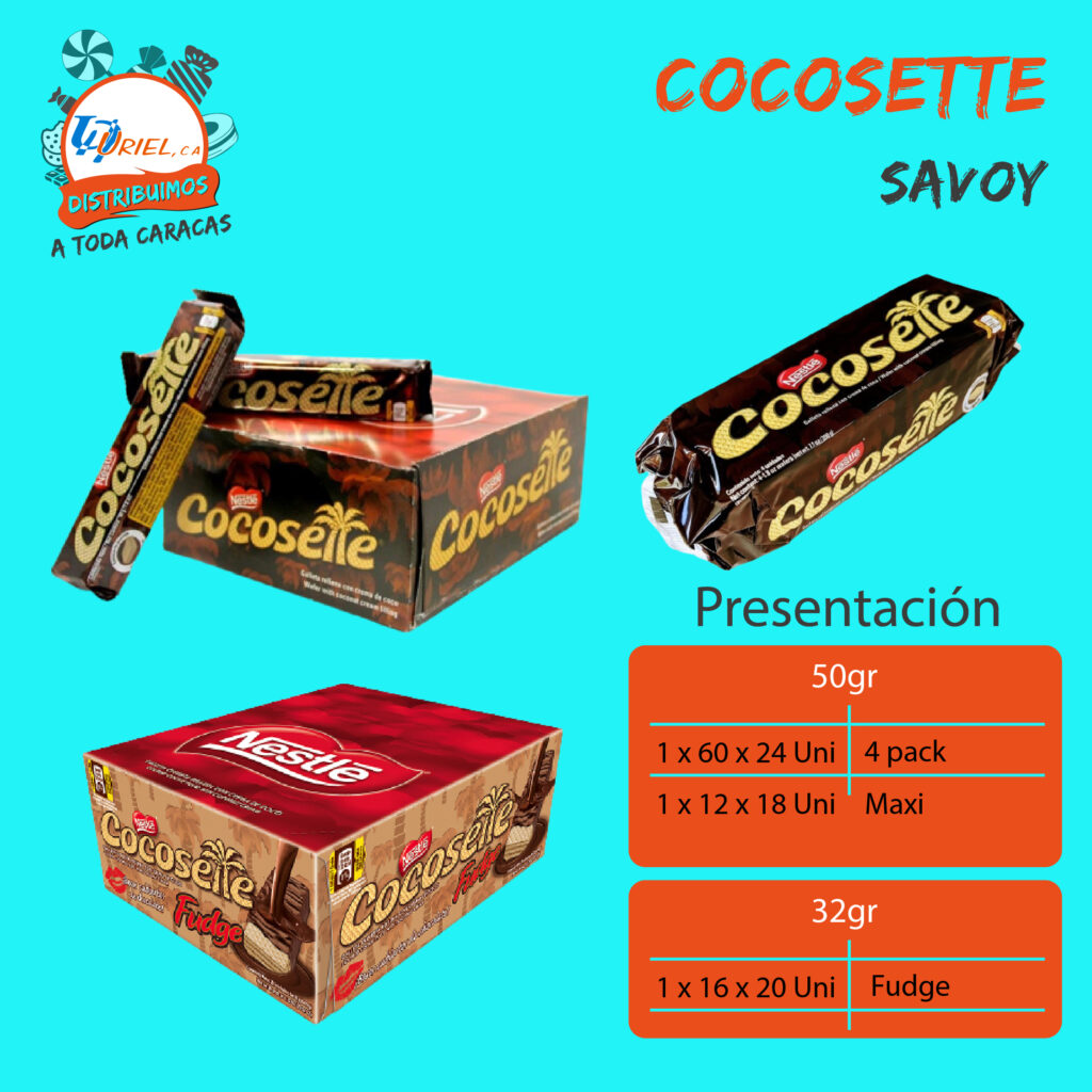 Cocosette Galletas Wafer Rellenas de Coco - Distribuidora Uriel CA