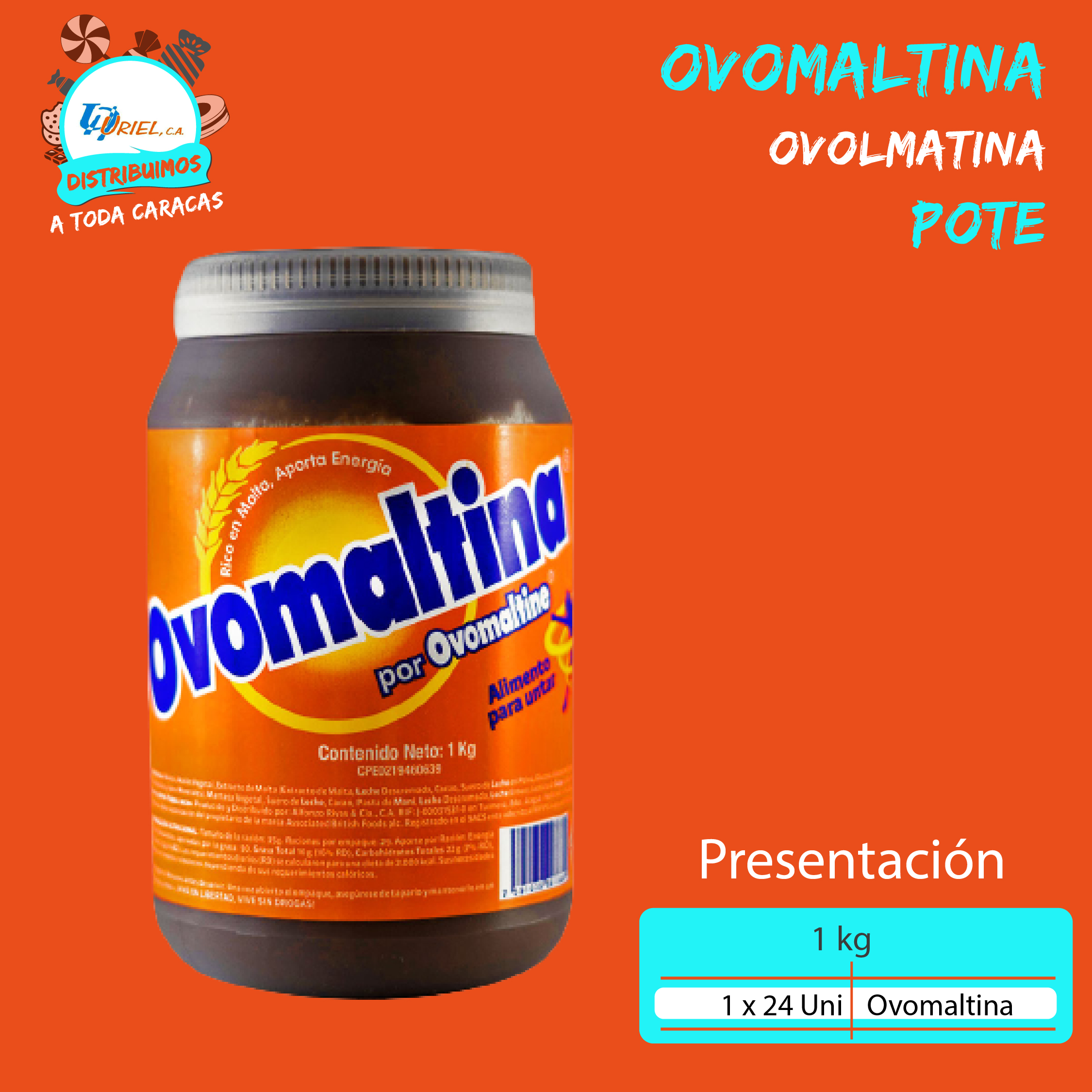 Pote de Ovomaltina 1 Kg - Distribuidora Uriel CA Confitería