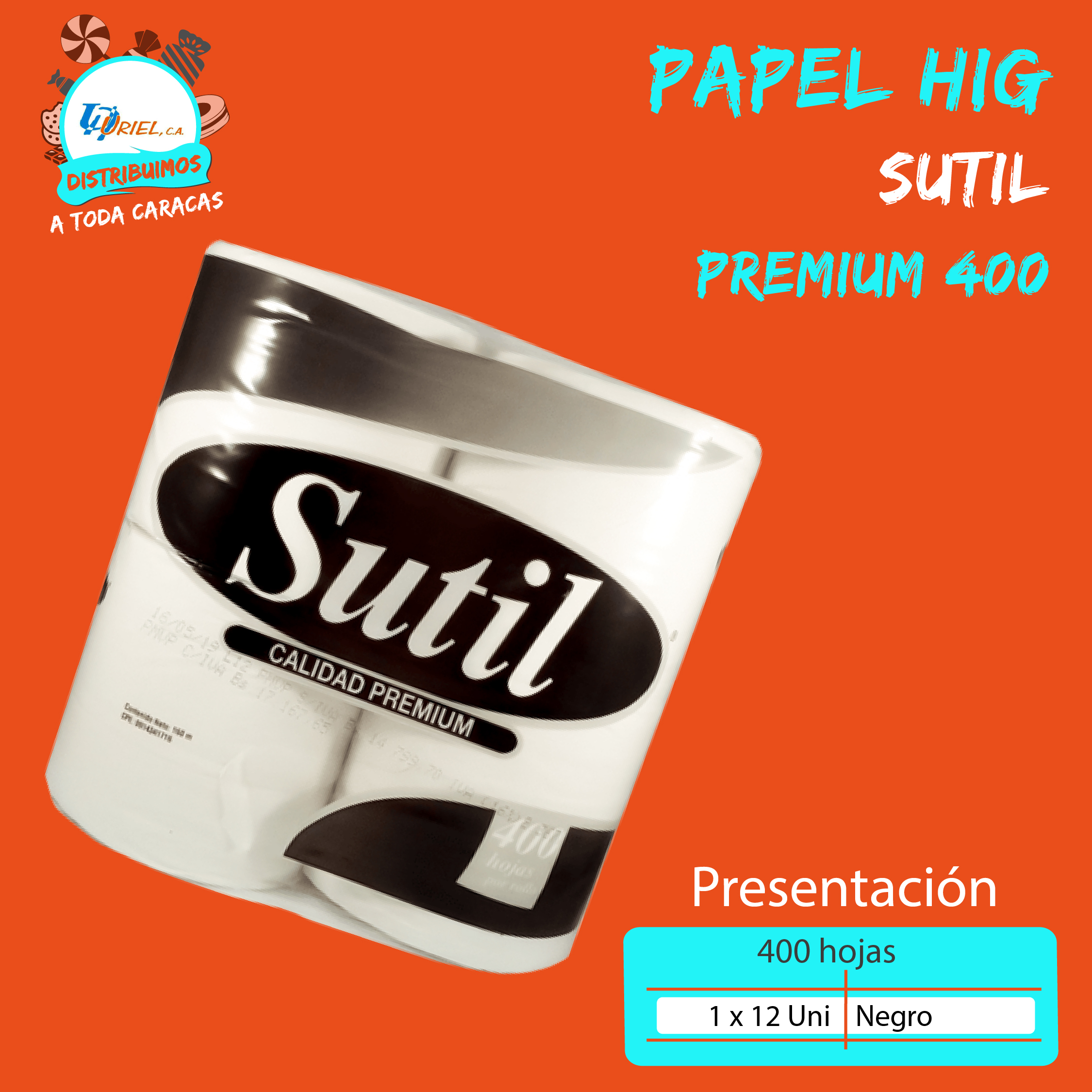 Papel Higiénico Sutil 4R Premium - Distribuidora Uriel CA Confitería