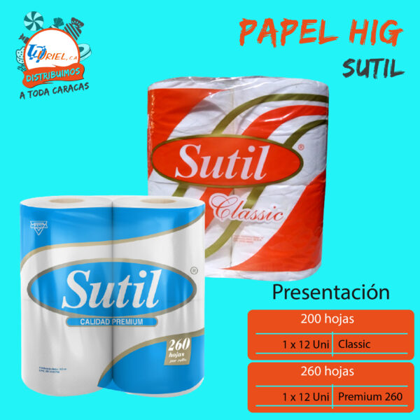Papel Higiénico Sutil 4 Rollos - Distribuidora Uriel CA Confitería