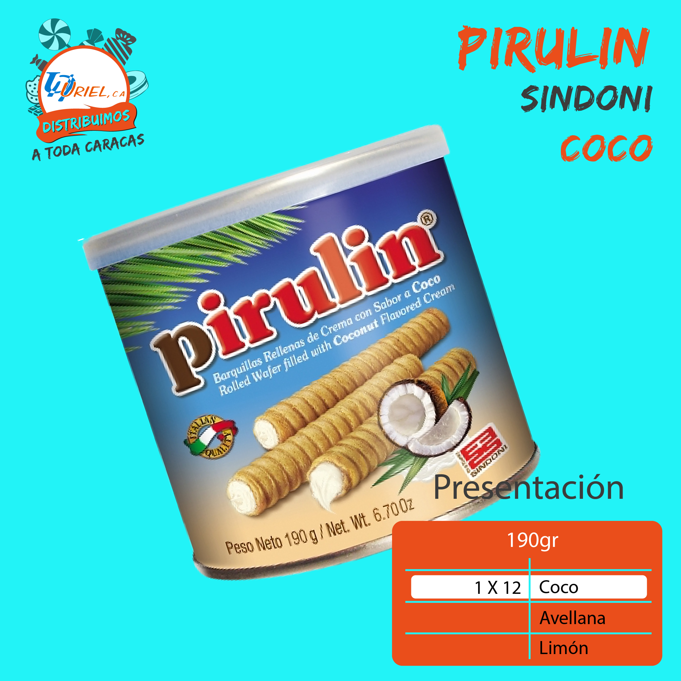 Pirulin en Lata 190 y 300 gr - Distribuidora Uriel CA