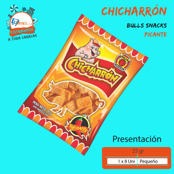Chicharrón Picante de Bulls Snacks - Distribuidora Uriel CA