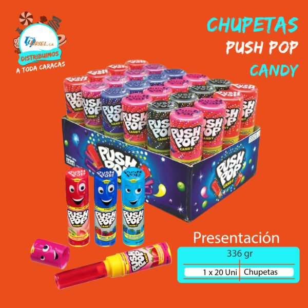 Chupetas Push Pop Candy - Distribuidora Uriel CA Confitería