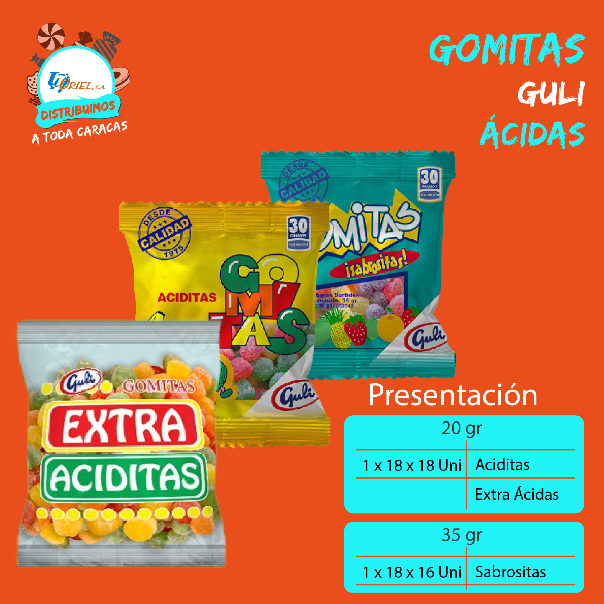 Gomitas Guli Ácidas - Distribuidora Uriel CA Confitería