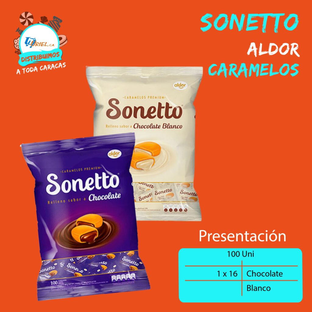 Sonetto Caramelos Aldor 100 U - Distribuidora Uriel CA Confitería