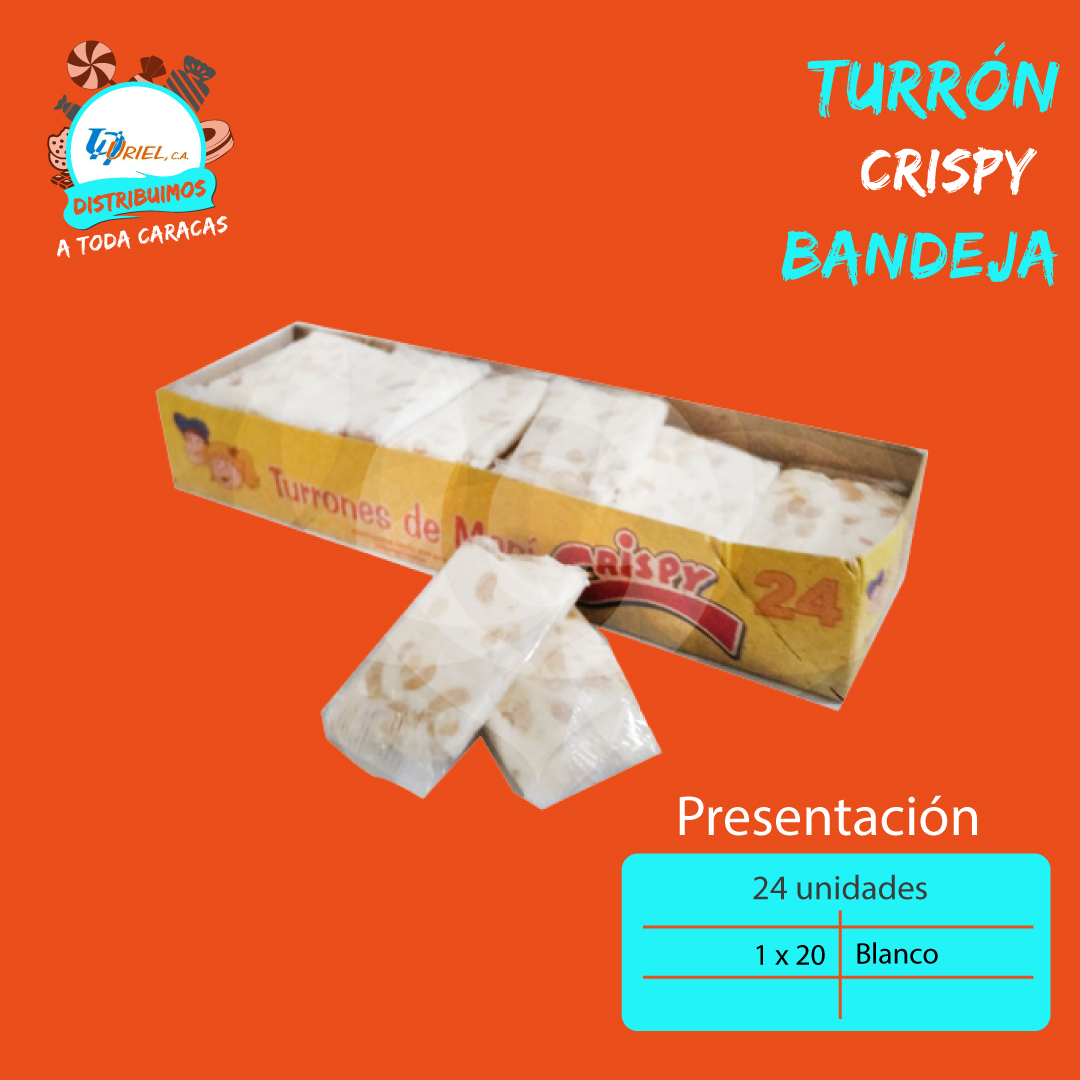 Turrón Blanco De Maní Crispy 24 U - Distribuidora Uriel CA Confitería